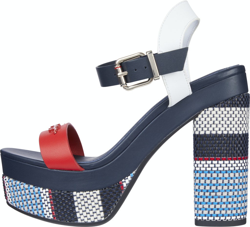 Tommy hilfiger - signature leather high heel sandals - women – dstore Egypt