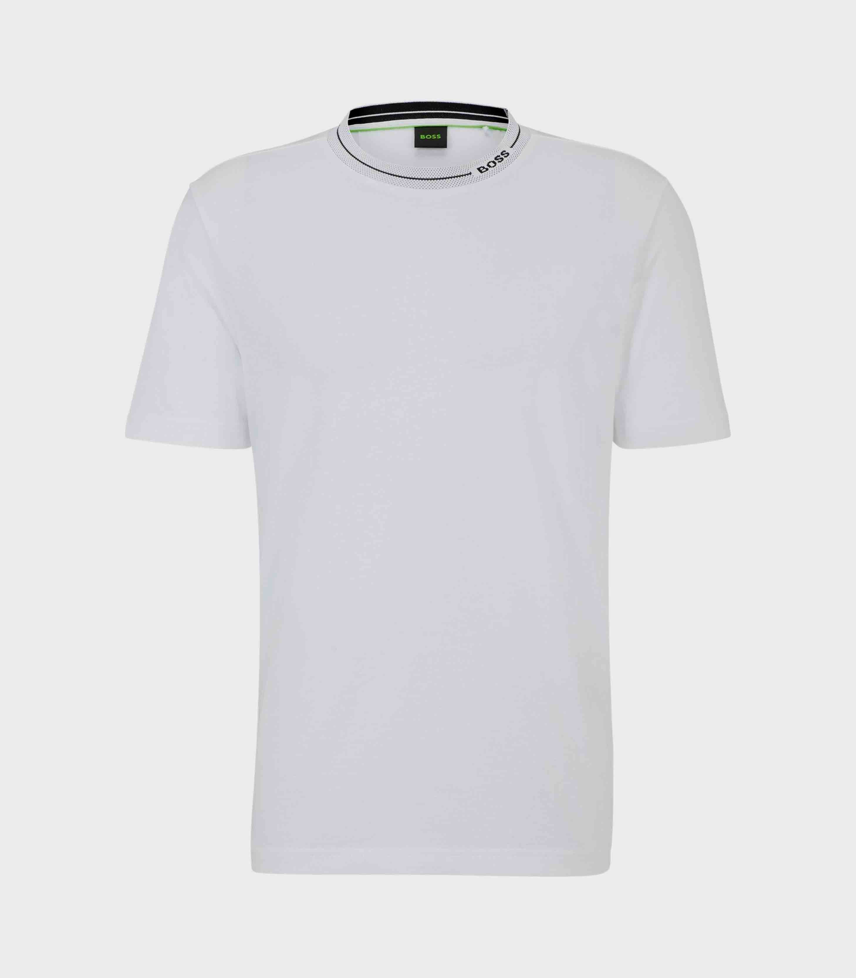 BOSS - Cotton-Jersey Regular-Fit T-shirt with Branded Collar – dstore Egypt